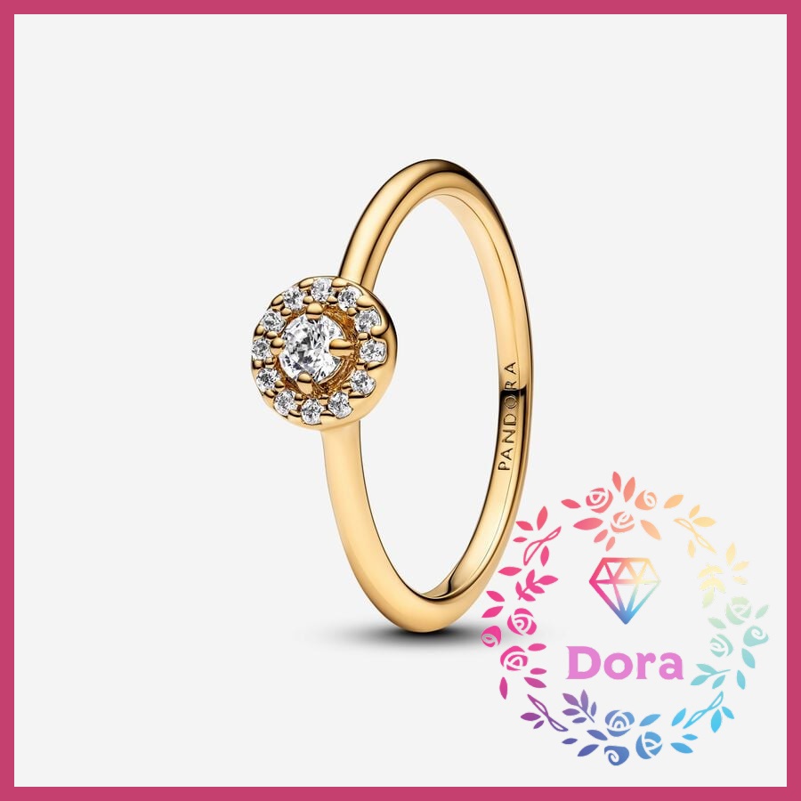 Dora Shop 圓形寶石光環戒指 銀飾 S925 個性 輕奢 情人節 禮物 朵拉163554C01 | 蝦皮購物