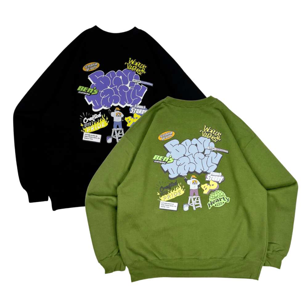 【yinhao】BEN DAVIS ｜OVERLAP CREW SWEATER | 蝦皮購物