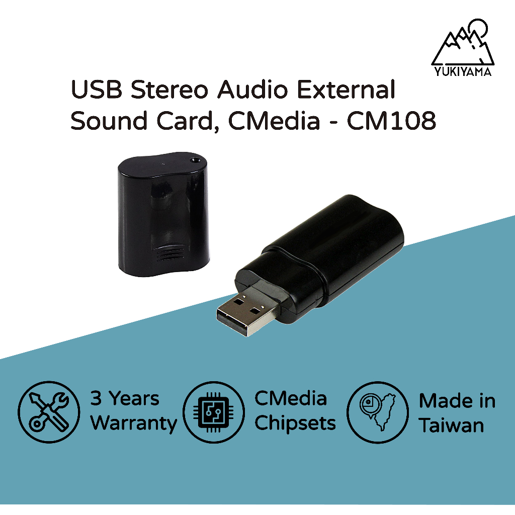 【現貨隔日到貨】高品質USB音效卡/聲卡/轉卡 黑色 各大OS適用 麥克風/3.5mm/CM108B/臺灣製造 | 蝦皮購物