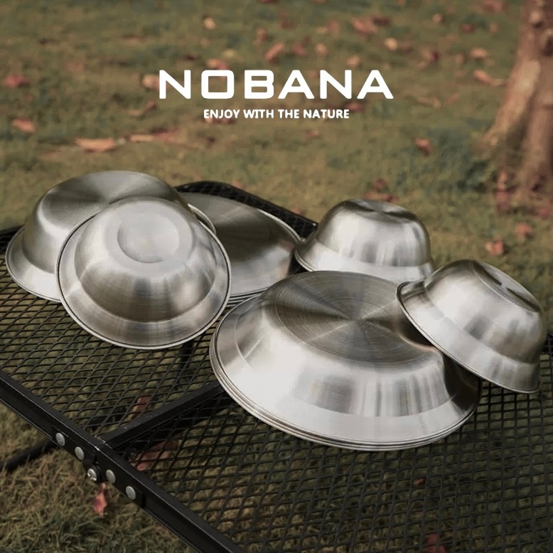 NOBANA不鏽鋼餐盤碗餐盤碗12件組 餐碗餐具 不鏽鋼餐盤 食物碗盤 野餐用具 野炊廚具 露營餐具 戶外餐具 登山餐具 | 蝦皮購物