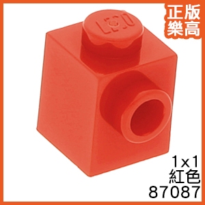 樂高 LEGO 紅色 1x1 轉向磚 側接 1凸 側接磚 轉向 87087 4558886 Red Brick Stud | 蝦皮購物