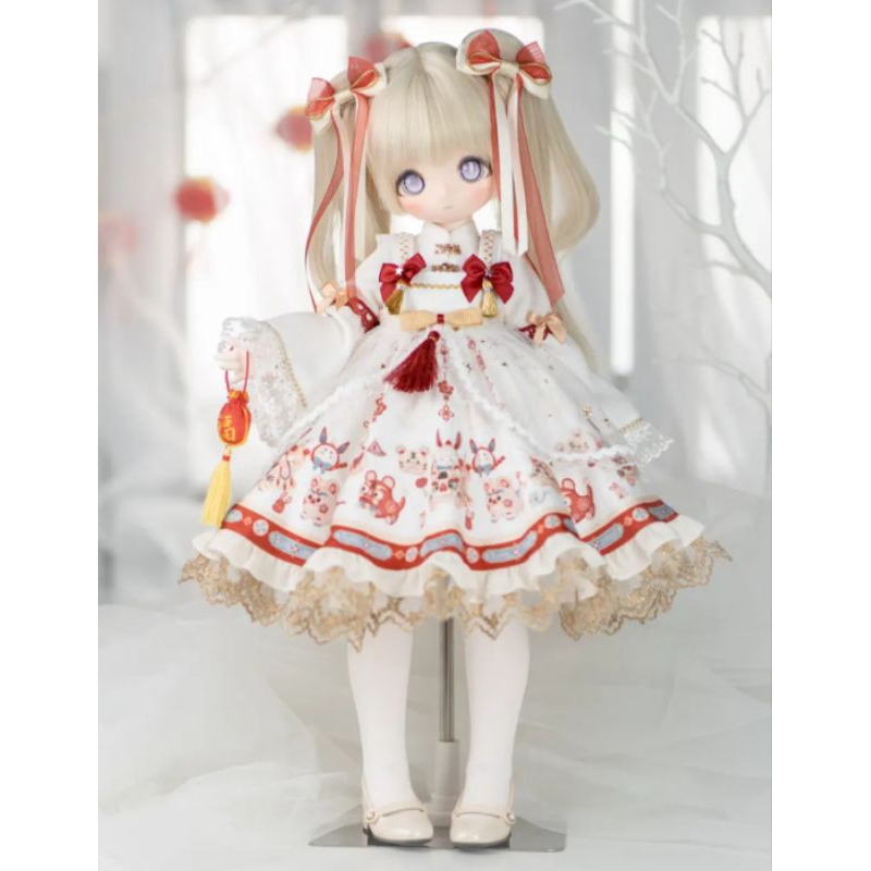 【4分娃衣】4分四分娃衣小老虎果凍凍娃娃衣服新年服 lolita 紅白色 bjd mjd mdd | 蝦皮購物