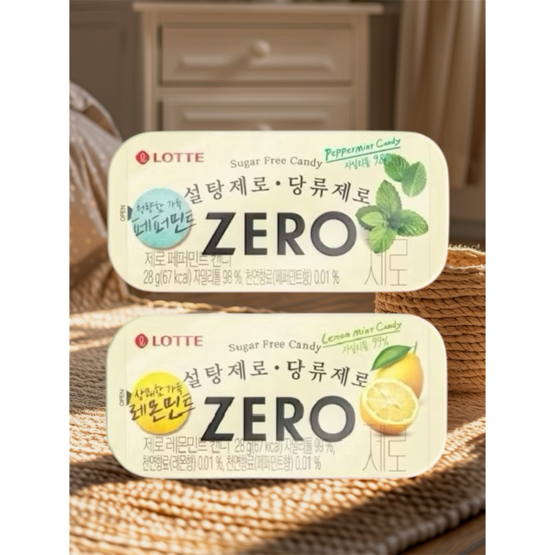 韓國 樂天 LOTTE ZERO 無糖檸檬薄荷糖 無糖薄荷糖 28g | 蝦皮購物