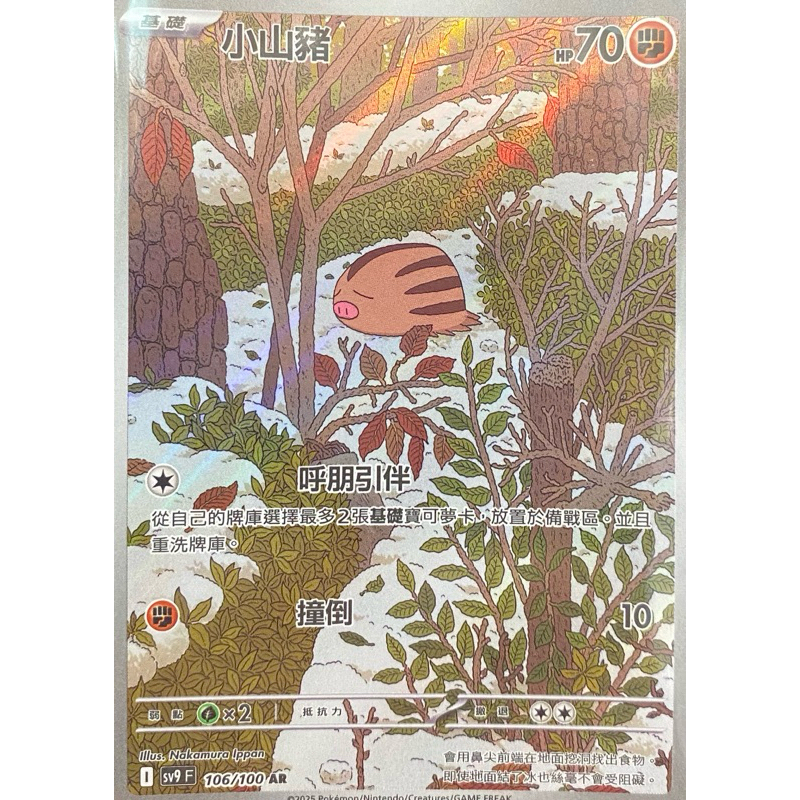 寶可夢 PTCG 小山豬 SV9 106/100 AR | 蝦皮購物