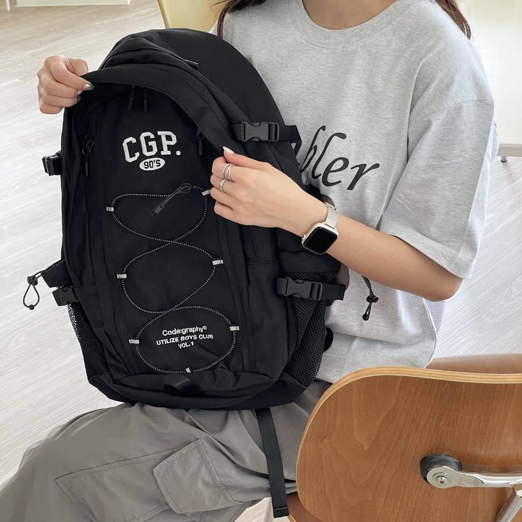 現貨 CODEGRAPHY CGP LOGO後背包 大容量雙肩包 Hoshi同款 背包 CGP書包 情侶款 | 蝦皮購物