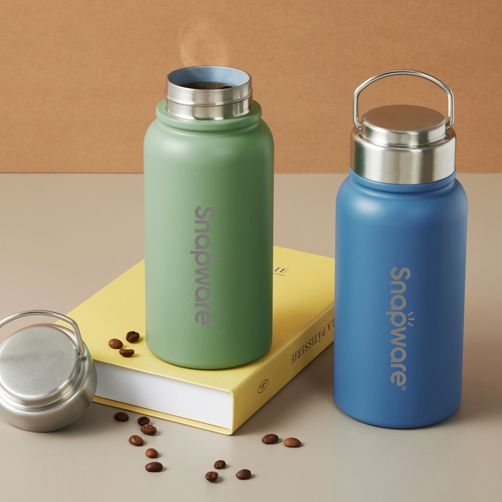 (1+1)【康寧 Snapware】鋅light輕瓷超真空手提保溫/保冰杯820ml+燜燒罐800ml | 蝦皮購物