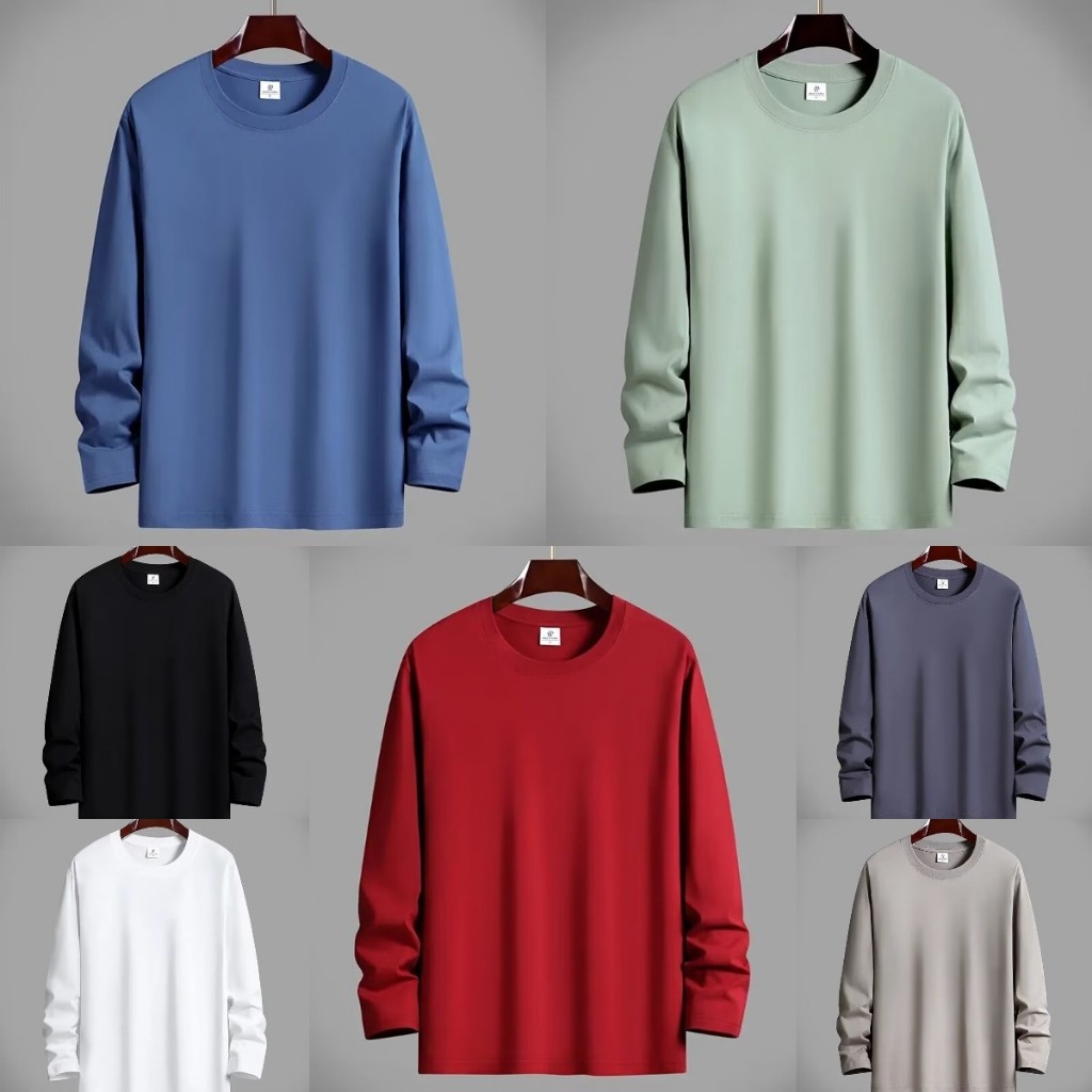 秋季長袖 素色薄款長袖上衣 男女T恤 7色經典圓領短袖素T【M-5XL】多色可供選擇 素T 白T 長袖t恤 團體服 工作 | 蝦皮購物
