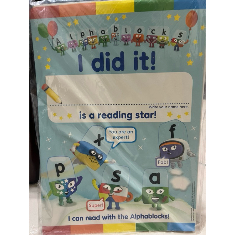 Alphablocks 字母積木 閱讀計畫 自然拼讀法 自然拼音 Phonics 貼紙 字母塊 金星貼紙 | 蝦皮購物