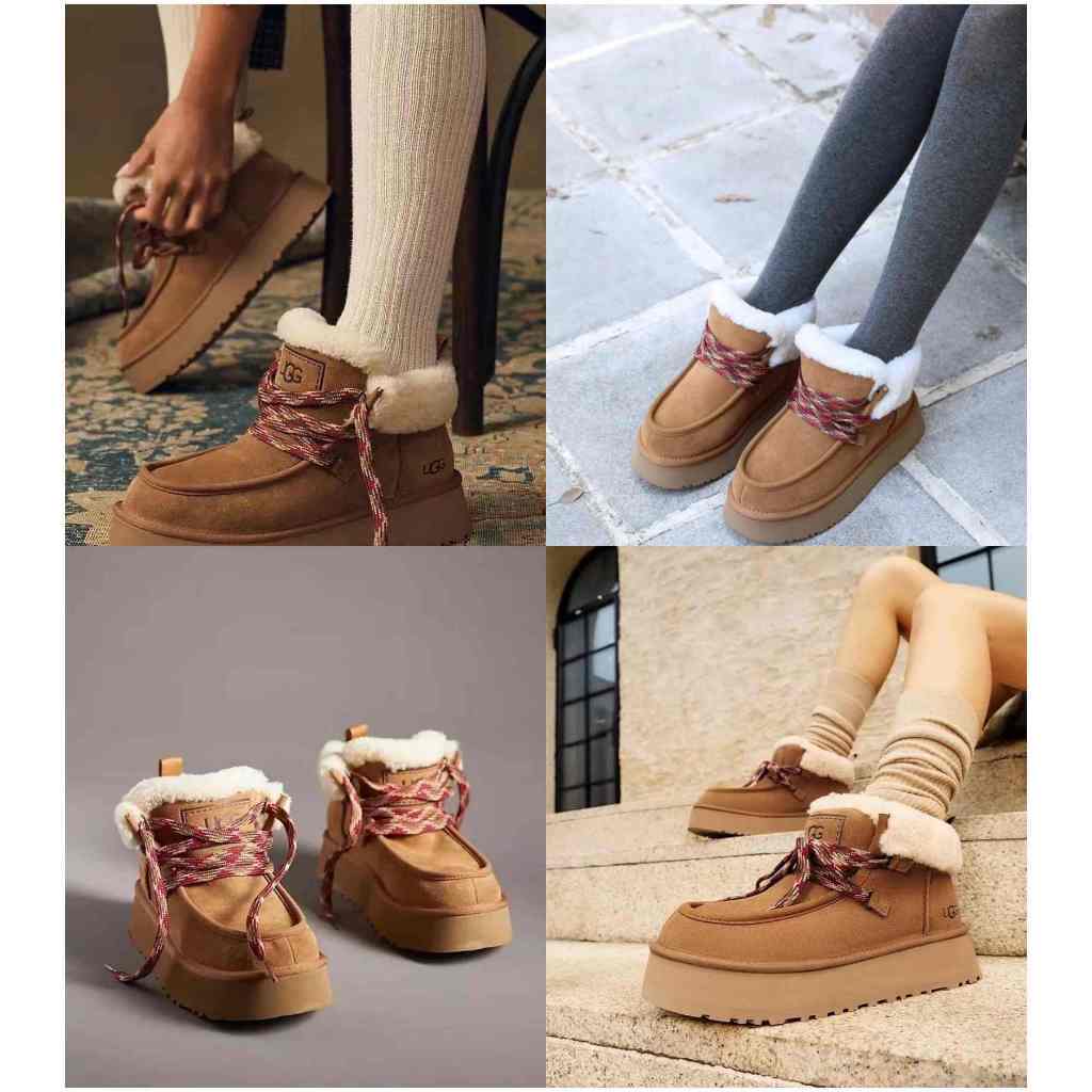 ️歐美代購 ️Ugg Funkarra Cabin Cuff Slippers 芙拉卡 學院風 雪靴 時尚穿搭 厚底 | 蝦皮購物