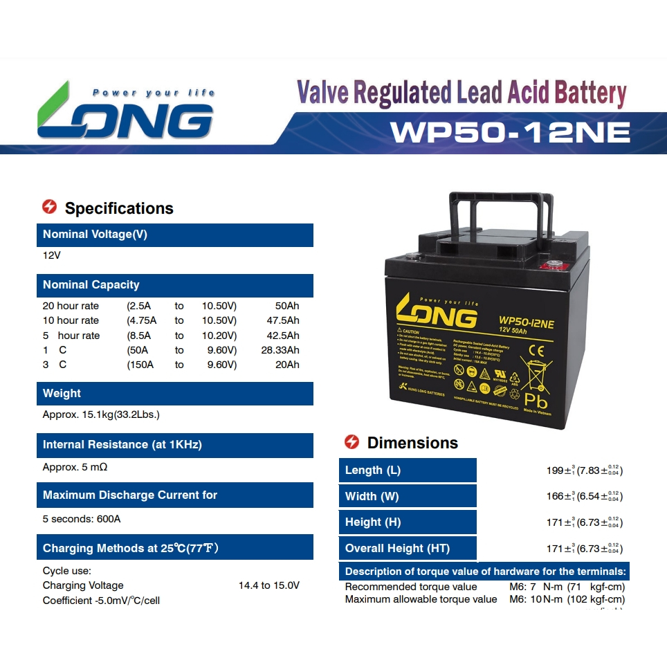 【一張訂單只能下單一顆】廣隆 LONG WP50-12NE(含稅含運費) | 蝦皮購物