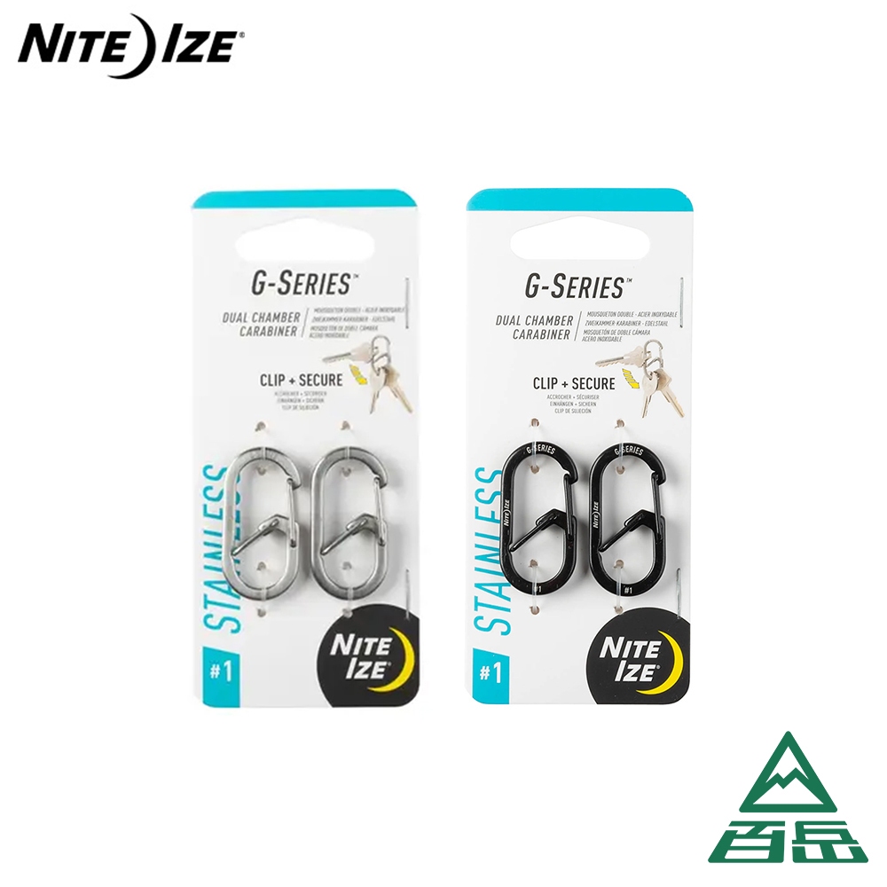 [Nite Ize]G扣環 #1 (2入) 白鋼 /黑鋼 【士林百岳】原廠正貨，實體店面有保障 | 蝦皮購物