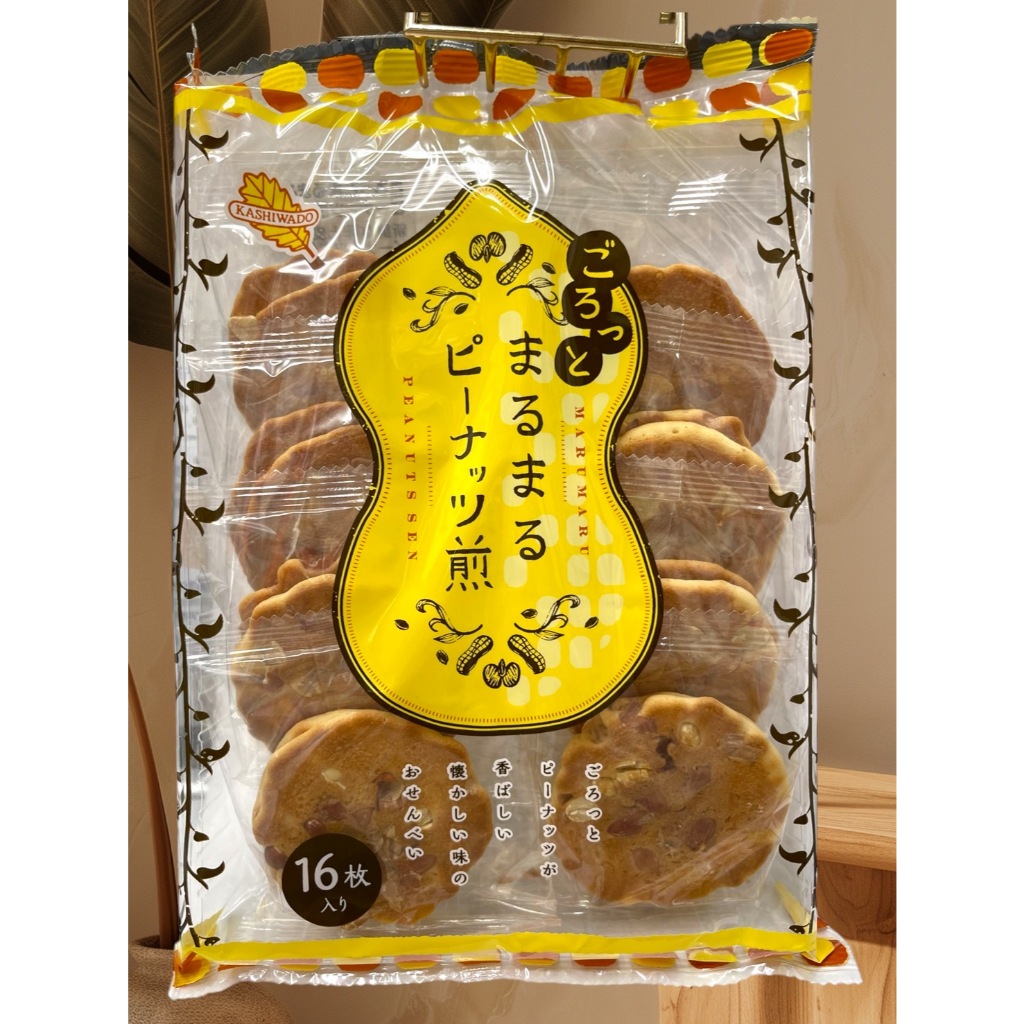 日本零食 柏堂 16枚花生風味薄煎餅131.2g | 蝦皮購物