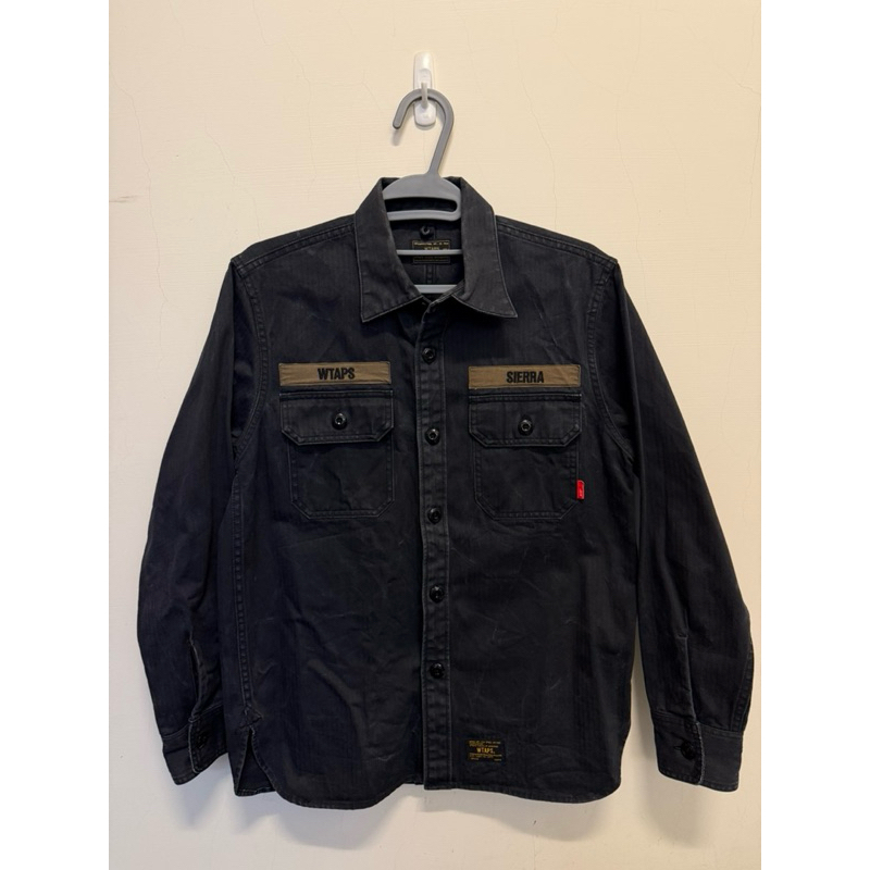 S號 WTAPS BUDS LS 16AW 人字紋 襯衫 HELLINBONE 軍裝 兩袋 黑色 | 蝦皮購物