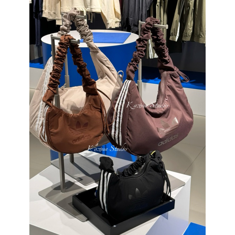 Kazima｜現貨 愛迪達 Adidas 尼龍 雲朵包 腋下包 手提包 黑色 咖啡色 米白 可可色 焦糖色 JP0144 | 蝦皮購物