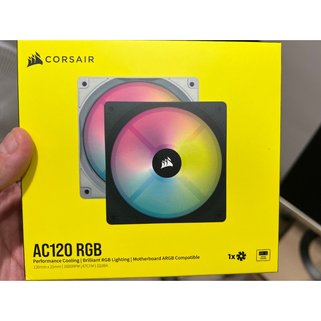 海盜船Corsair AC120白色12CM ARGB風扇,5V3pinARGB + 4pin PWM風扇 | 蝦皮購物