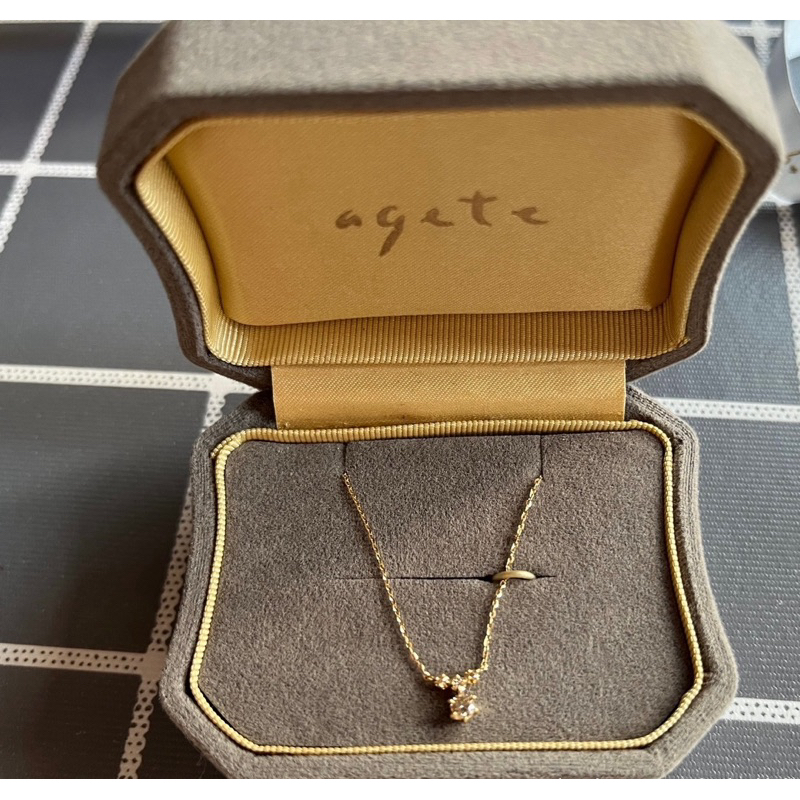 已售出 Agete 24年聖誕限定鼻屎鑽18k金項鍊 | 蝦皮購物