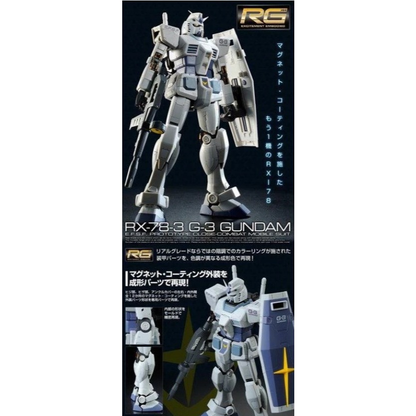 PB限定 BANDAI 萬代 RG 1/144 RX-78-3 G-3 初代 鋼彈 G3 GUNDAM | 蝦皮購物