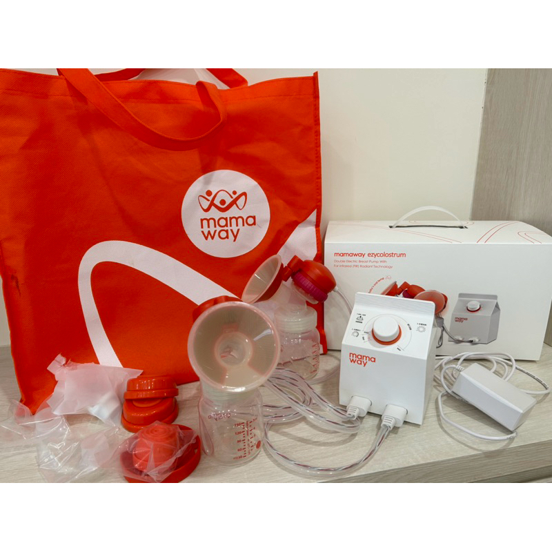 [二手保固期內]Mamaway電動雙邊熱敷吸乳器 | 蝦皮購物