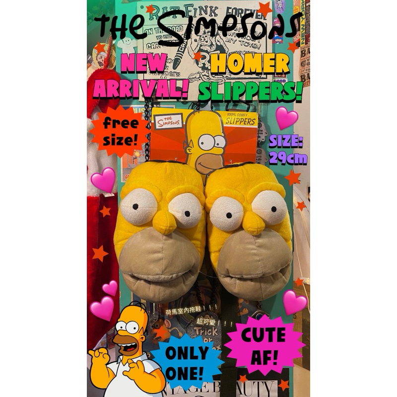 美國早期老物預購+現貨 Simpsons 辛普森 Homer 荷馬 玩偶 大頭 室內 拖鞋 | 蝦皮購物
