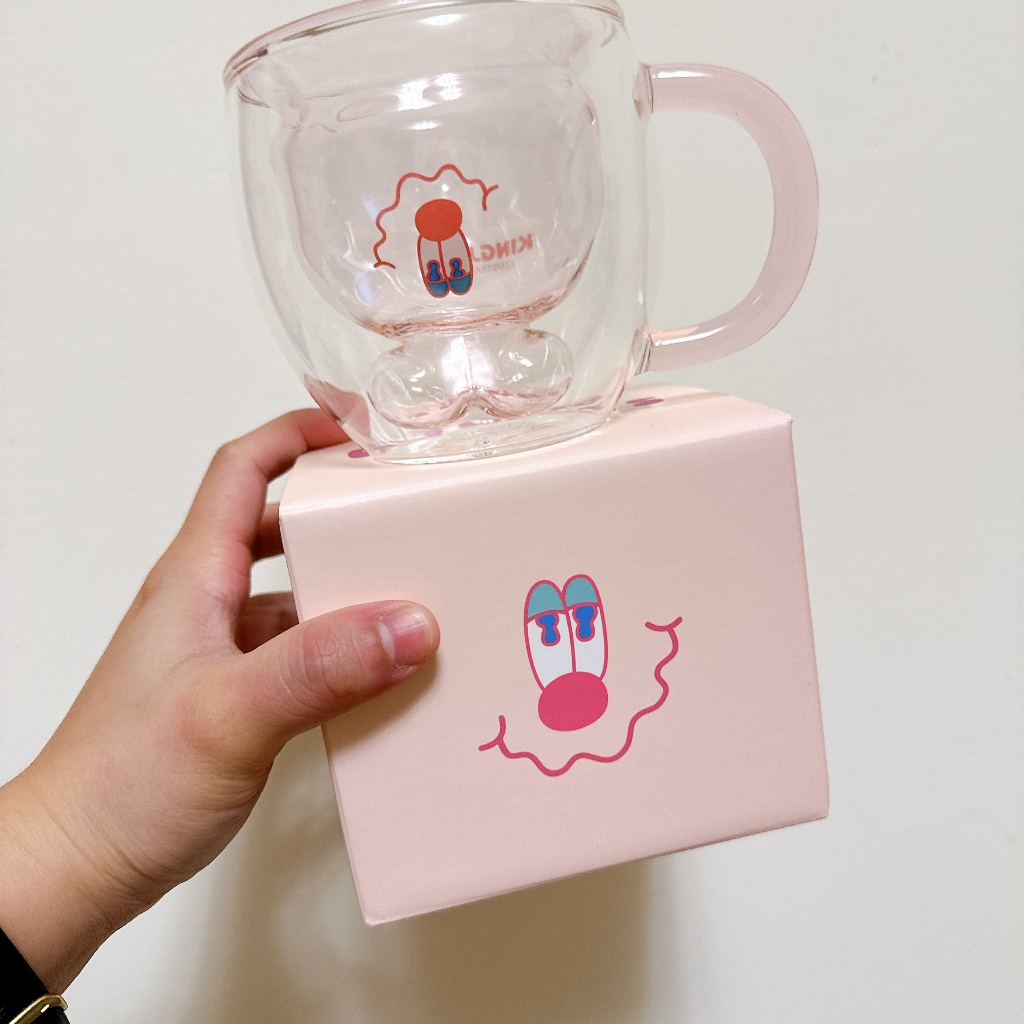 kingjun 好玻 GOODGLAS 蠢兔造型雙層把手杯 水杯 絕版 | 蝦皮購物
