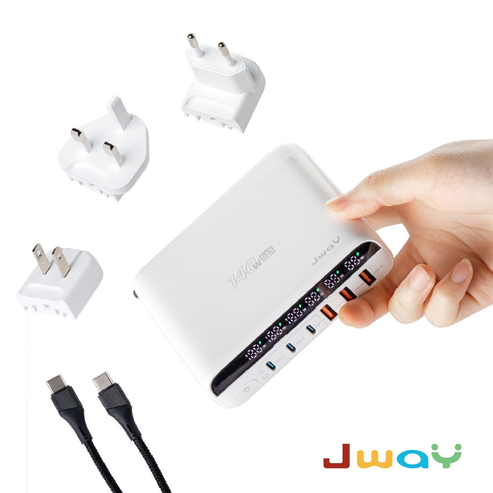JWAY 智慧顯示140w氮化鎵6孔快充 JY-GAN140W 配件 | 蝦皮購物