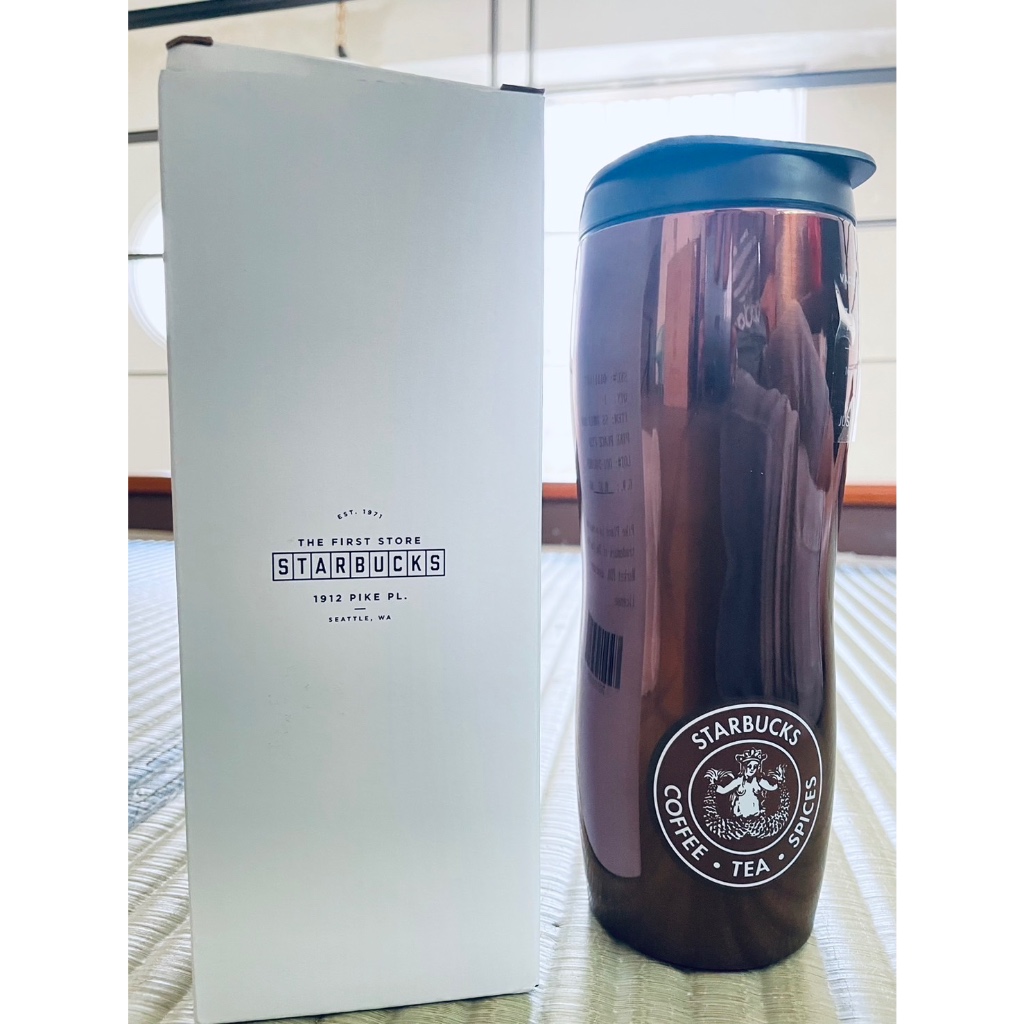 西雅圖原始第一家星巴克～復古LOGO星巴克不鏽鋼保溫杯(派克市場限量版) | 蝦皮購物