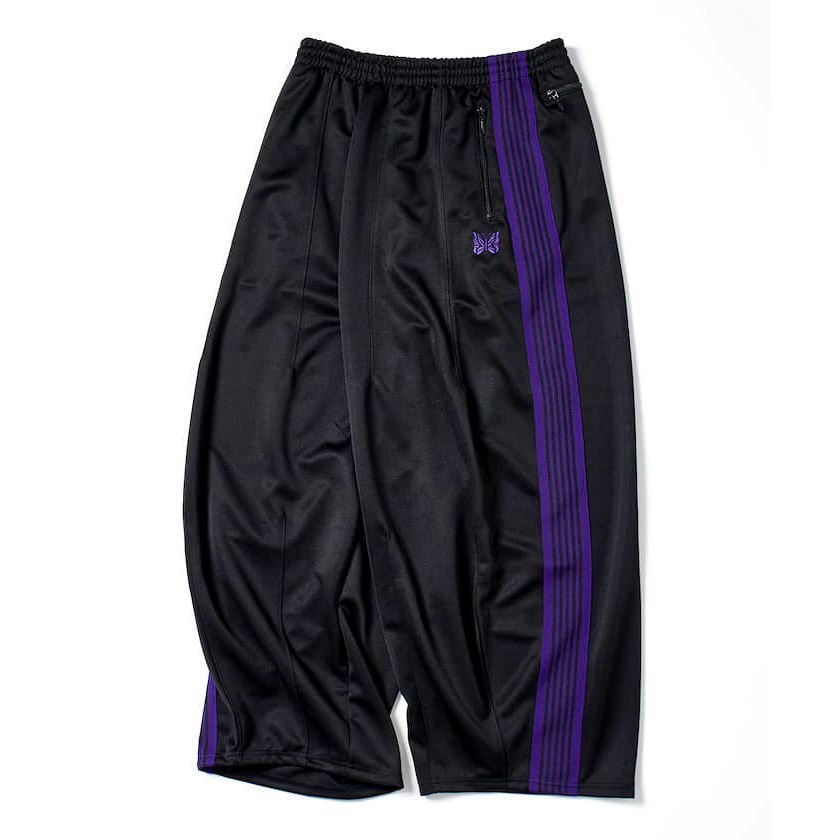 「Doushop」Needles HD track pants 寬版別注款 丹寧黑紫 (Black×Purple) | 蝦皮購物