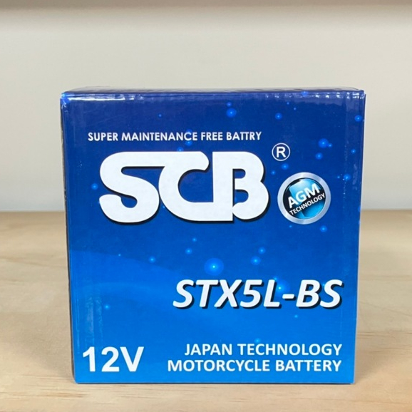 💥現貨供應💥 【整箱出貨】SCB 電瓶 SCB 5號 電瓶 SCB 機車用電池 5號大顆 STX5L-BS 機車電瓶 | 蝦皮購物