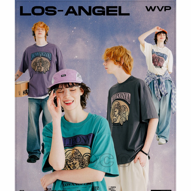 台現免運WV PROJECT LOS ANGELES洛杉磯天使短袖 WVPROJECT 純棉短踢 短T 男女同款 正韓製 | 蝦皮購物