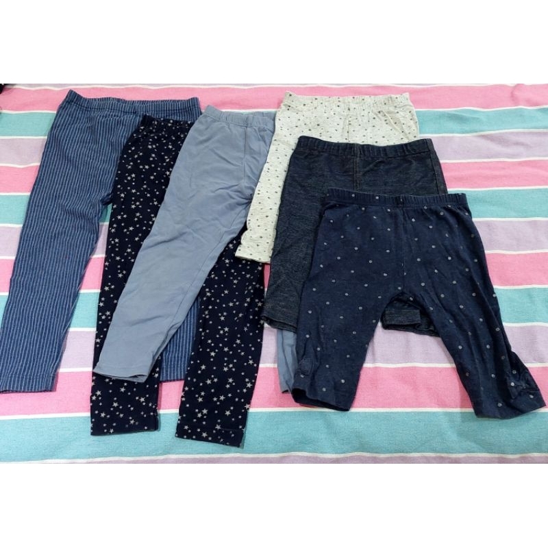 [二手衣]童褲 uniqlo lativ net 一組六件 長褲 五分褲 衣標100 | 蝦皮購物