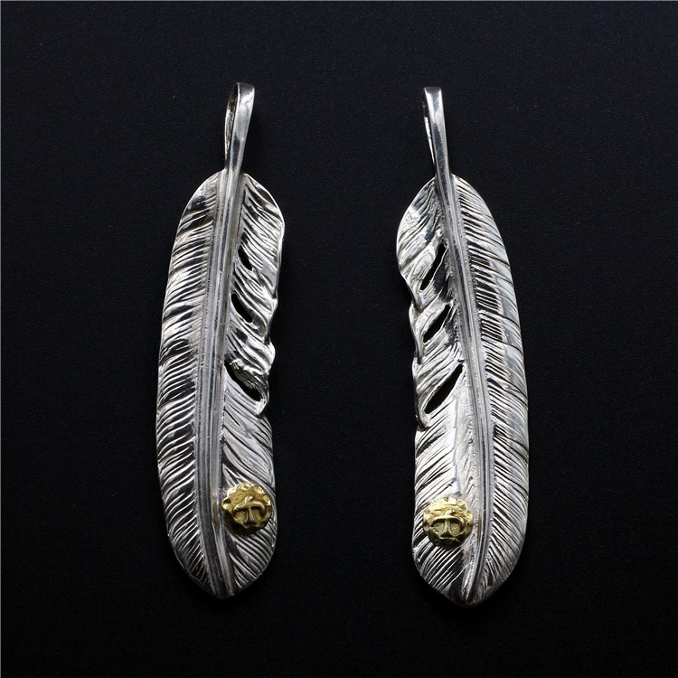 【全館免運】大銀家 s925 純銀 精工 GORO'S 高橋 飛鳥 點金 羽毛 配件 吊墜 | 蝦皮購物