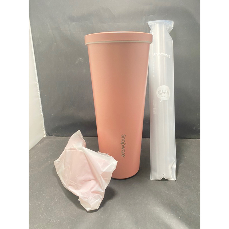 康寧Snapware 陶瓷不鏽鋼真空保溫吸管杯800ML附杯套+吸管組 | 蝦皮購物