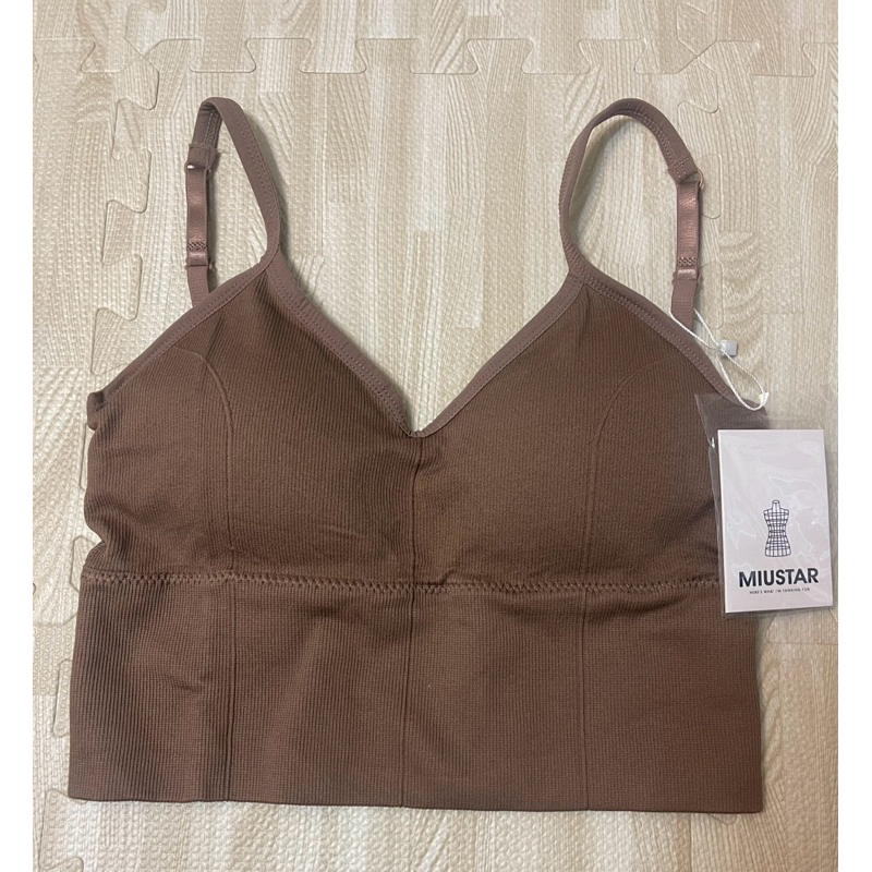【全新】 ~轉賣miustar可調式Bra Top咖啡色（現貨) | 蝦皮購物