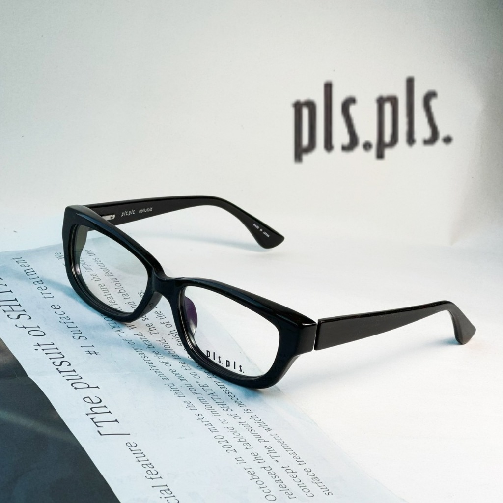 pls .pls .】日本賽璐璐｜彈性鉸鏈｜日本手工框｜長方圓黑框｜附原廠盒｜出清 ｜PLS20【唯光眼鏡】 | 蝦皮購物
