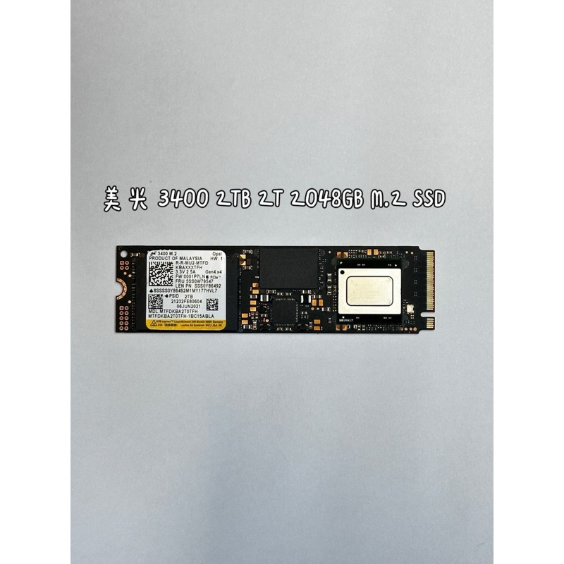 【美光 Micron 3400 2TB 2T 2048GB Gen4】PCIe4 NVMe M.2 SSD | 蝦皮購物