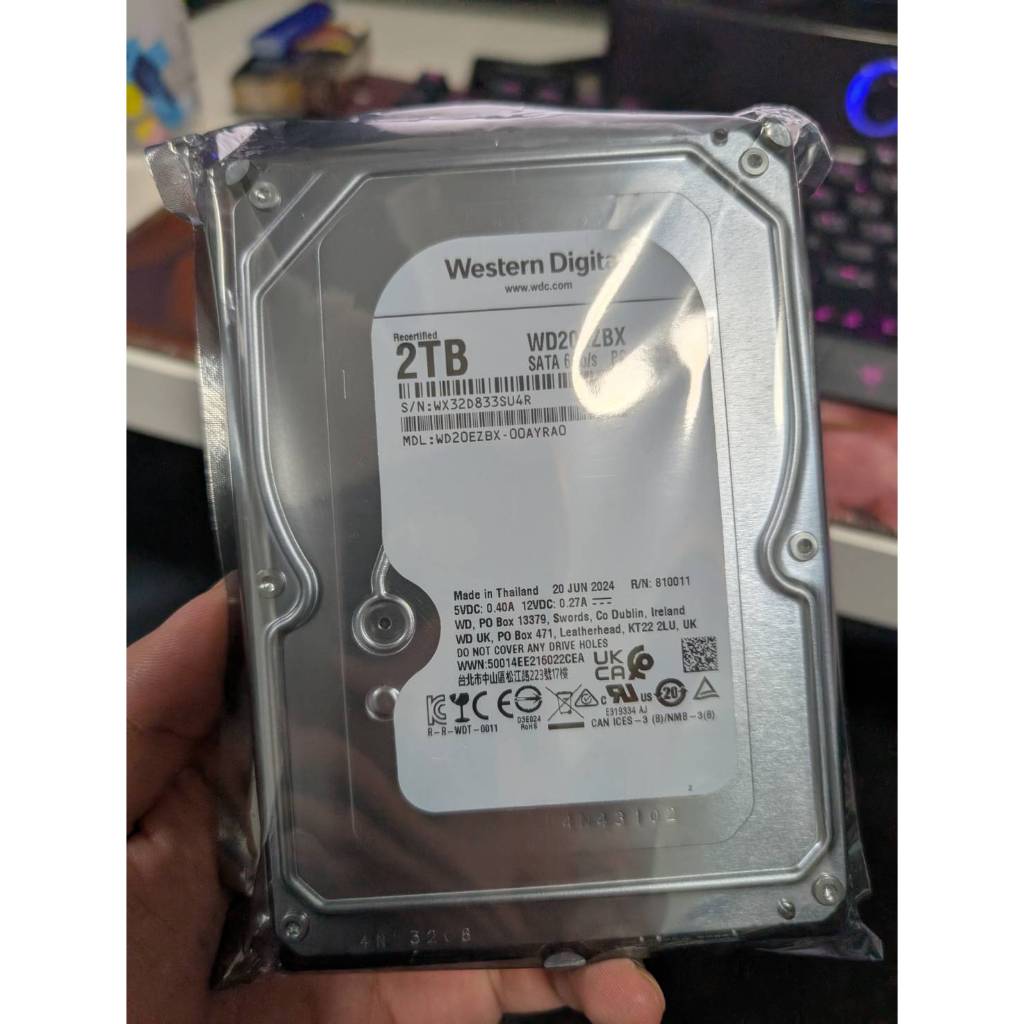 WD 2TB硬碟 3.5吋 2TB 256M 7200R 桌上型硬碟(WD20EZBX)全新未拆封 | 蝦皮購物