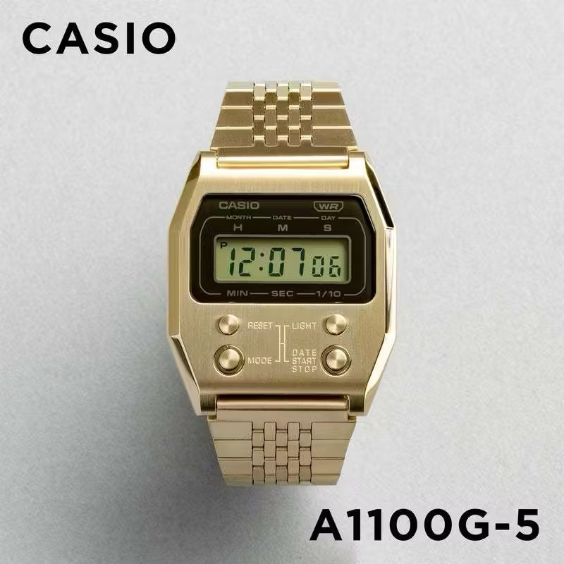 【VENTA】 現貨 復刻 CASIO卡西歐 A1100G-5 金色 全不鏽鋼 電子錶 經典 復古 數位 | 蝦皮購物