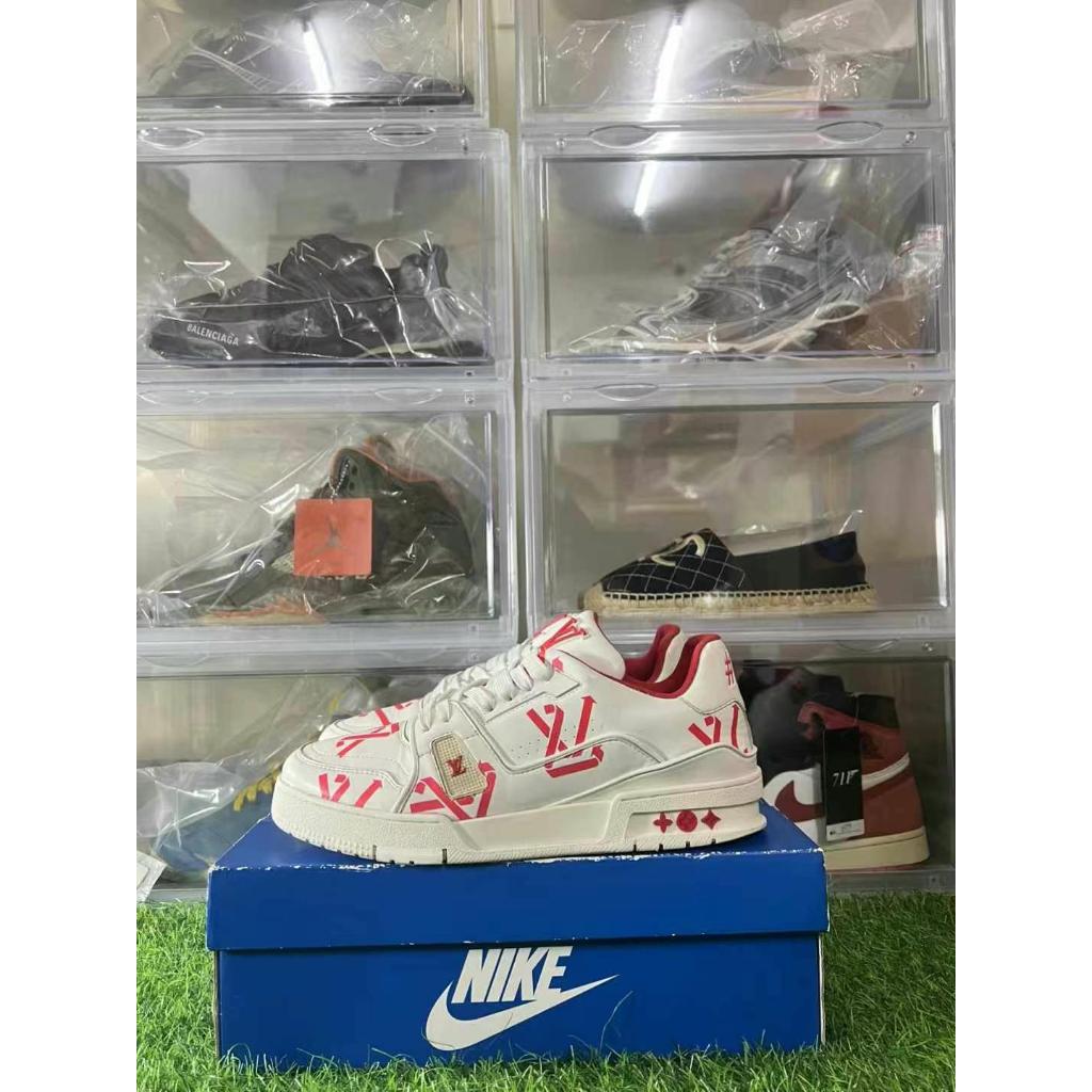 《客戶預訂》Louis Vuitton Trainer 滿印白紅環保 UK7.5 無原盒 | 蝦皮購物