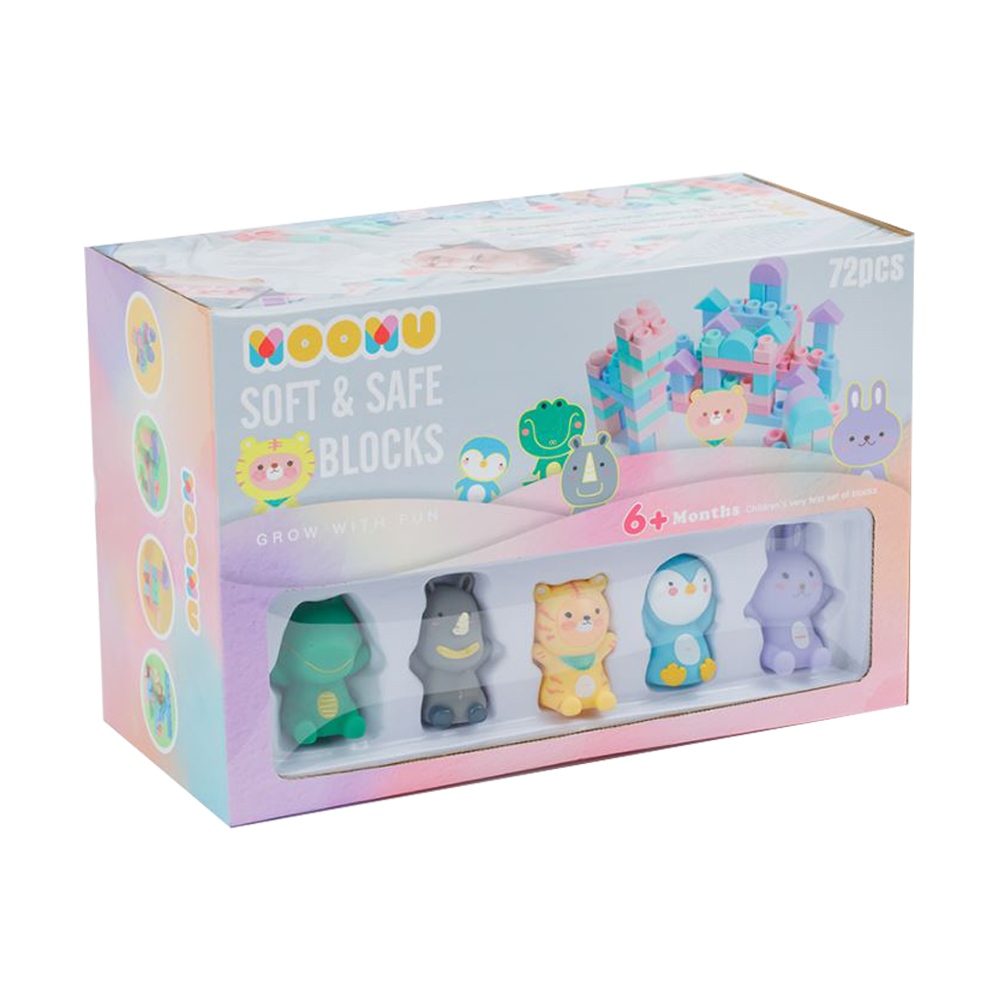 MOOMU 香草軟積木72片+積木指偶公仔5入【甜蜜家族】 | 蝦皮購物