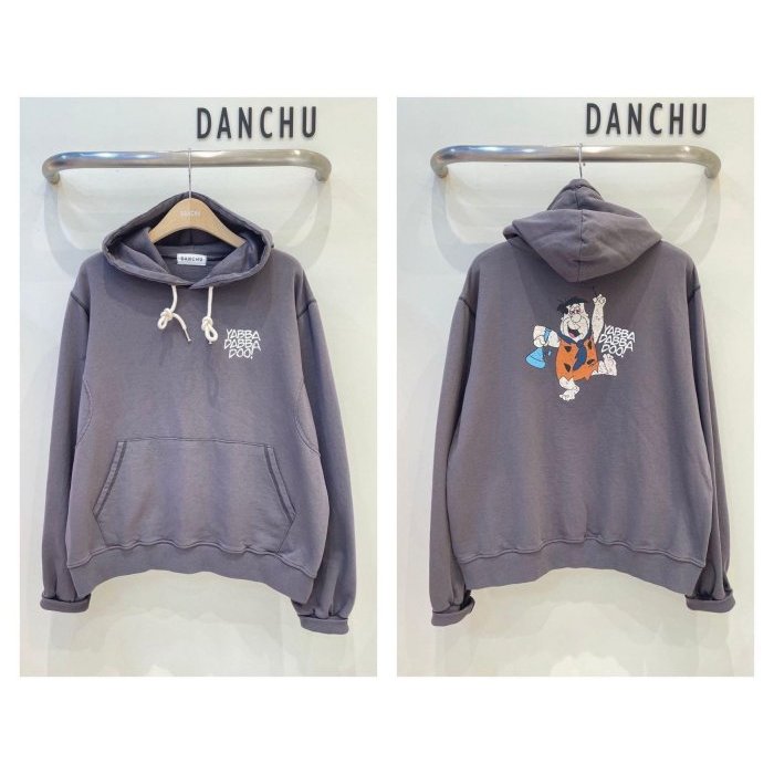 韓國進口-DANCHU前英文字母.後卡通.連帽.大學T | 蝦皮購物