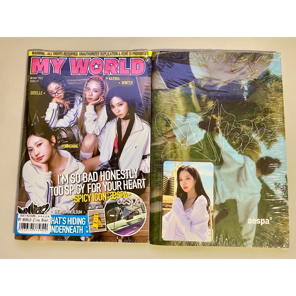 限a96861221下標 aespa 3rd mini album MY WORLD 專輯 Zine Ver. | 蝦皮購物