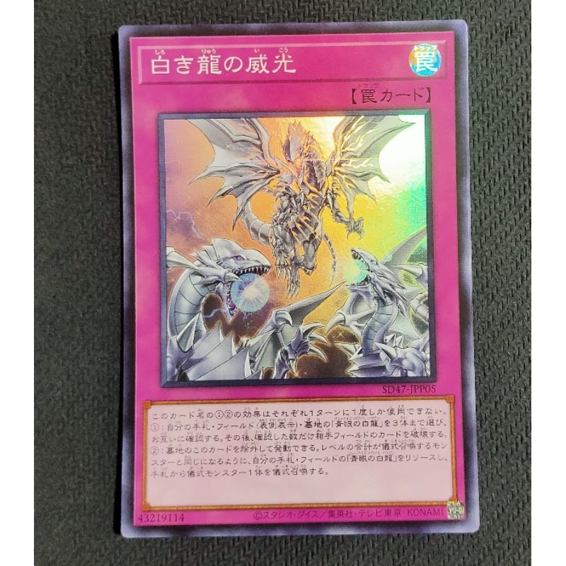 現貨 遊戲王 SD47-JPP05 白之龍的威光 (亮面) 韓紙 青之眼的光臨 青眼白龍 | 蝦皮購物