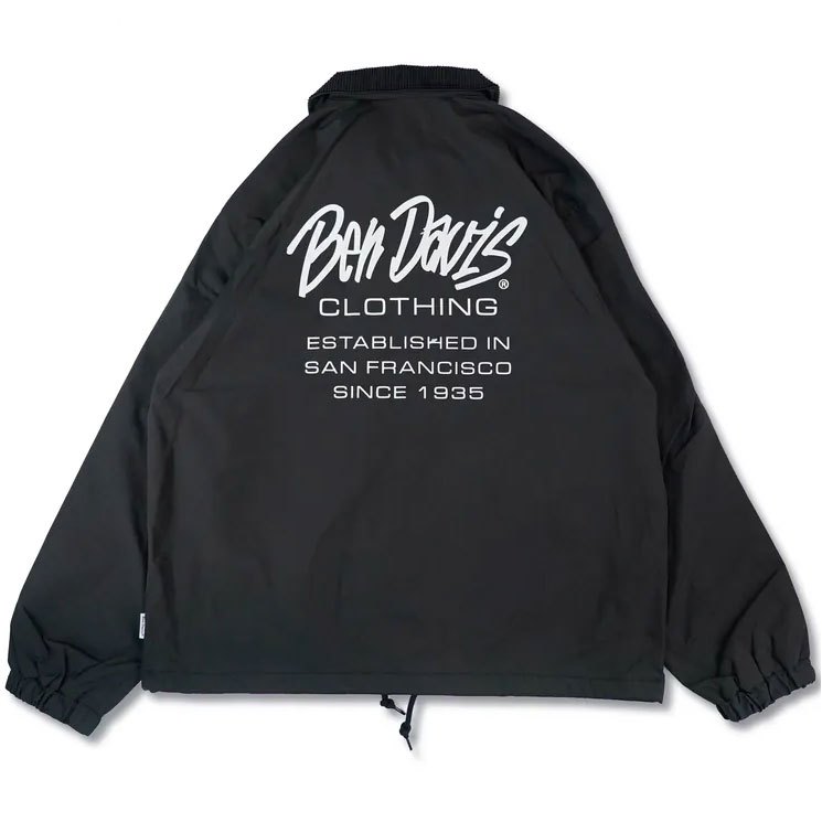 BEN DAVIS 24780000-01 SCRIPT COACHES JACKET 燈芯絨領 教練外套 (黑色) | 蝦皮購物