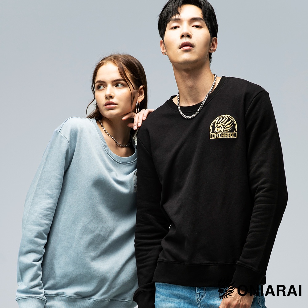 BLUE WAY 鬼洗 ONIARAI - 男女適穿 刺繡側鬼LOGO大學TEE(黑) | 蝦皮購物