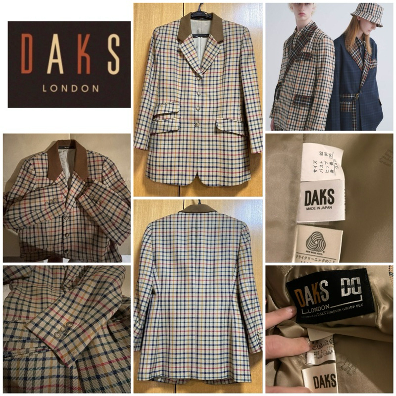 二手近全新DAKS 經典格子西裝外套胸48 cm 衣長76 cm 肩42 cm 日本製～ | 蝦皮購物