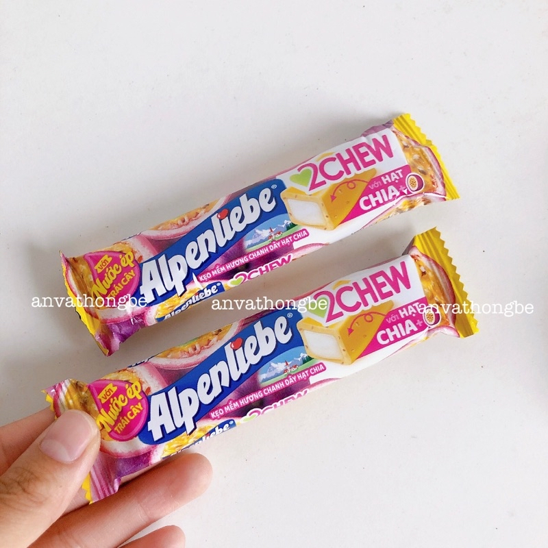 現貨 進口 越南零食 哈啾軟糖 alpenliebe 2 chew 百香果奇亞籽軟糖 | 蝦皮購物