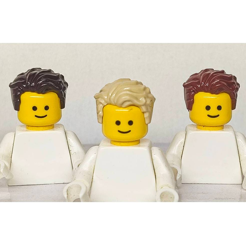正版LEGO 男生頭髮35 短髮 沙色 深咖 紅棕 露額頭 旁分 油頭 6152229 6427427 | 蝦皮購物
