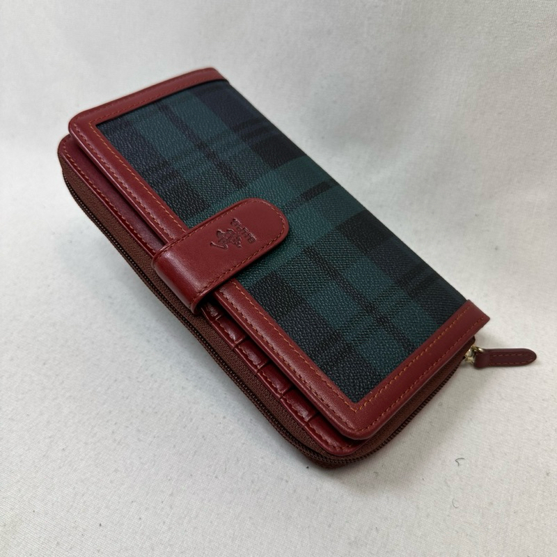 【B.H. POLO】比華利保羅 扣式 拉鍊長夾BH-2143 綠格紋$2980 | 蝦皮購物