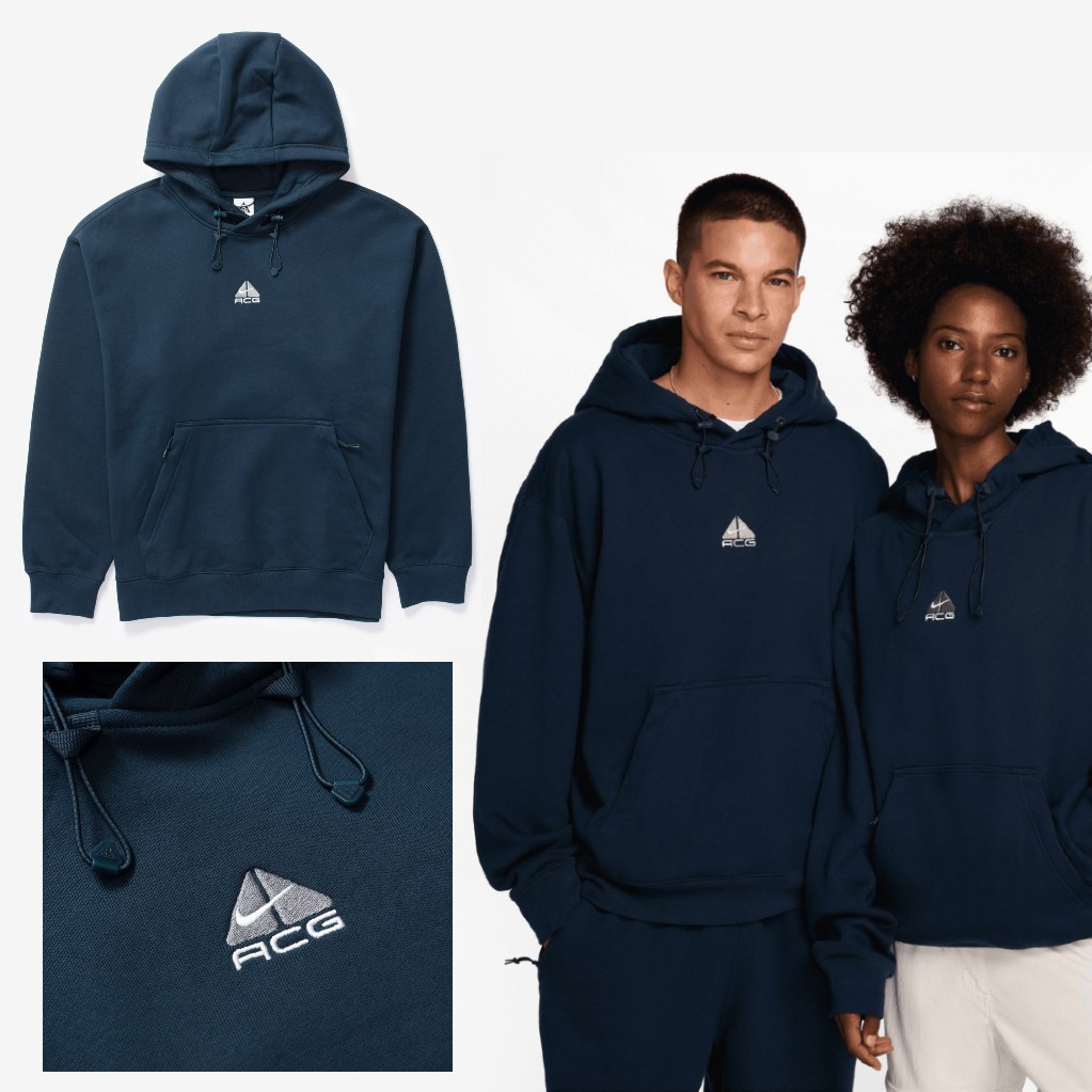 Nike ACG Therma-Fit 刺繡 復古Logo 帽T 海軍藍 深藍 藏青 連帽衣 現貨 DH3088-478 | 蝦皮購物