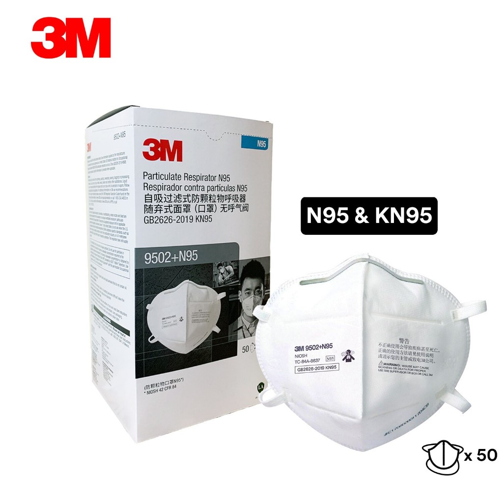 3M 9502+ N95 KN95 摺疊式防塵口罩 50入/盒 | 蝦皮購物